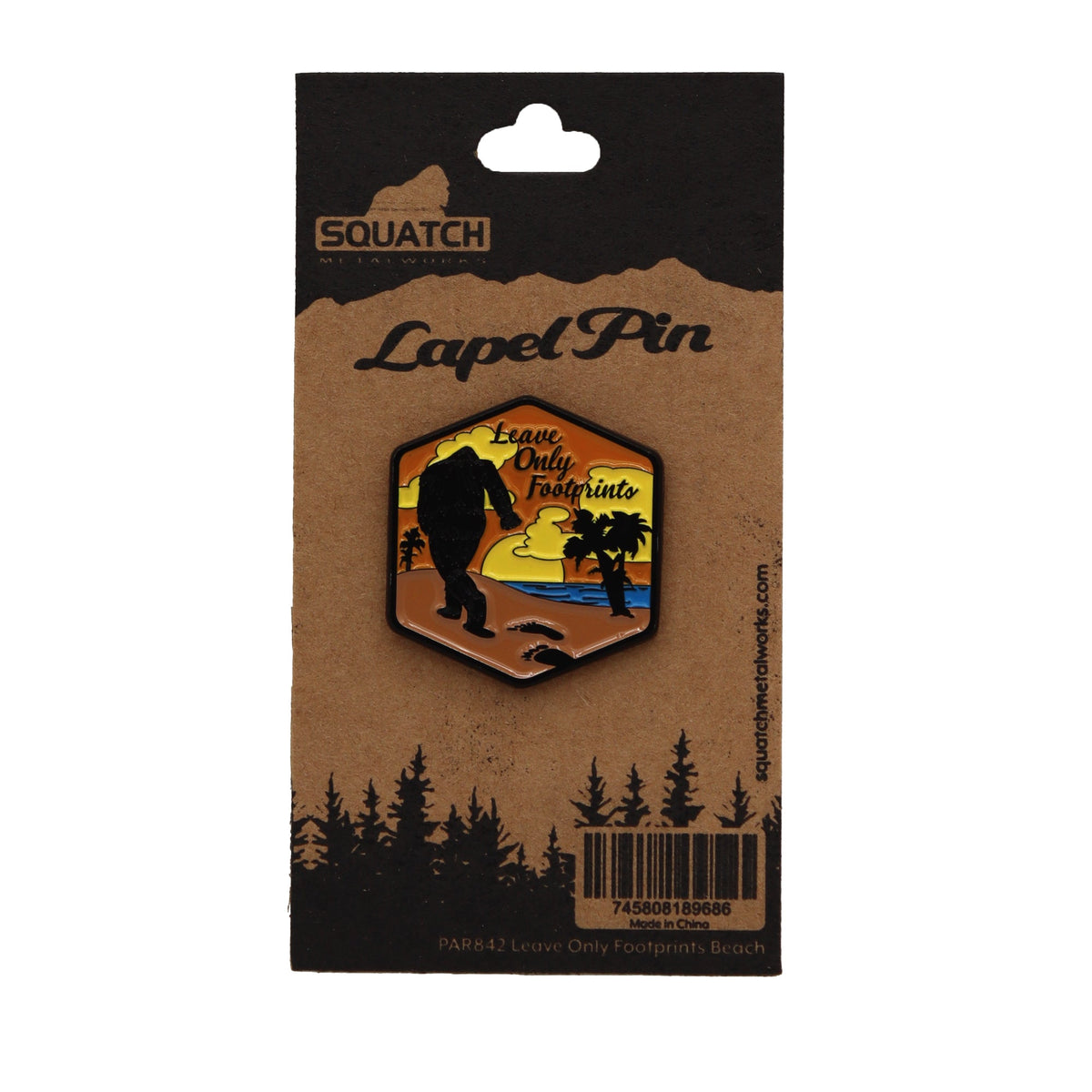 Beach Leave Only Footprints - Lapel Pin – Squatch Metalworks